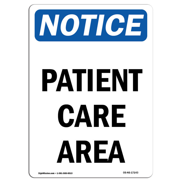 SignMission Patient Care Area Sign | Wayfair