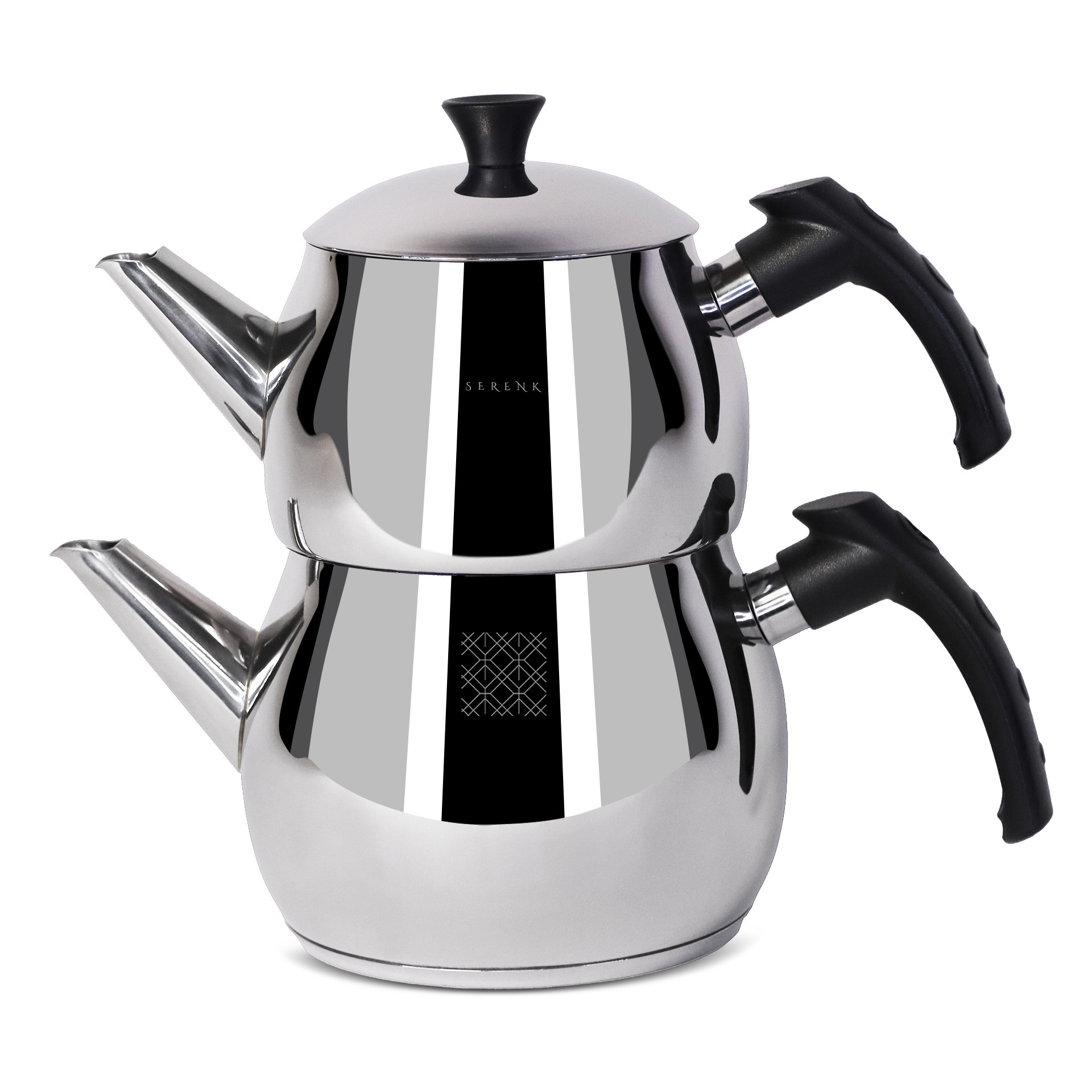 Mint Pantry® Modernist Stainless Steel Double Teapot Set Turkish ...
