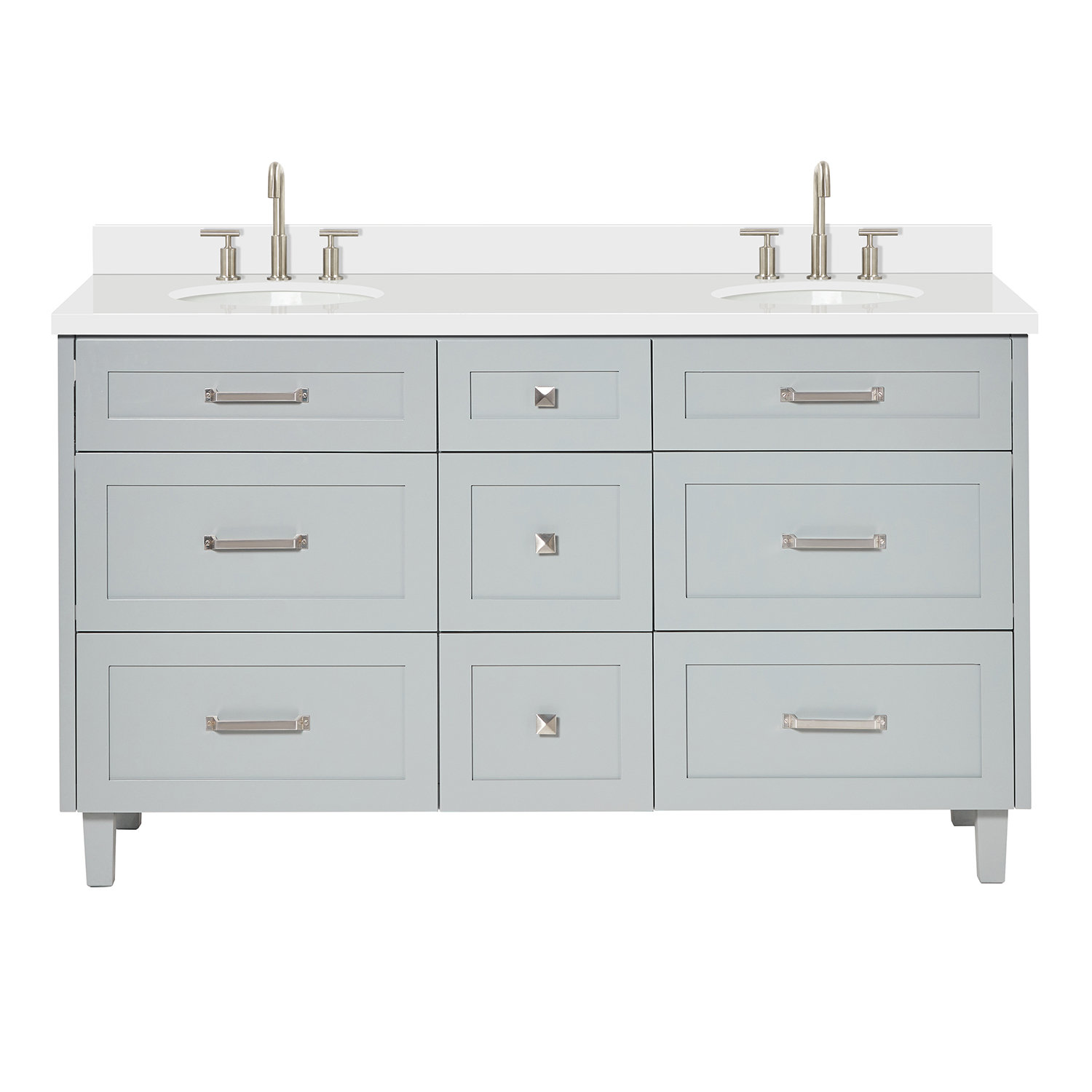 Ariel Bath Ariel Monroe 61 Inch Double Oval Sink Bathroom Vanity With ...