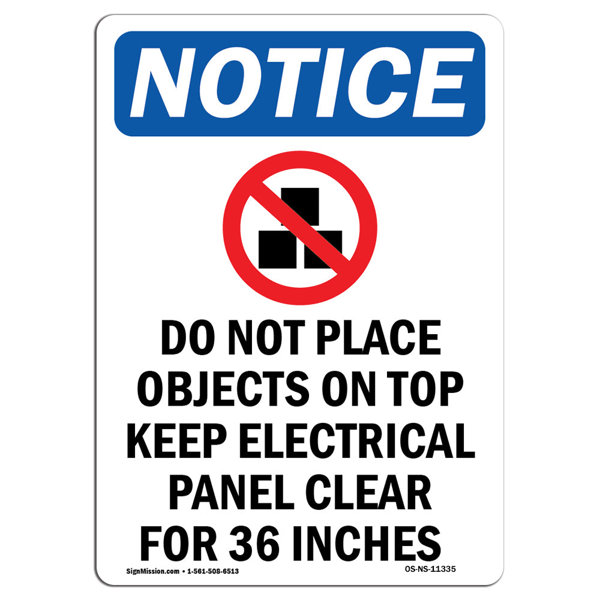 SignMission OSHA Notice - Do Not Place Objects Sign with Symbol | Wayfair