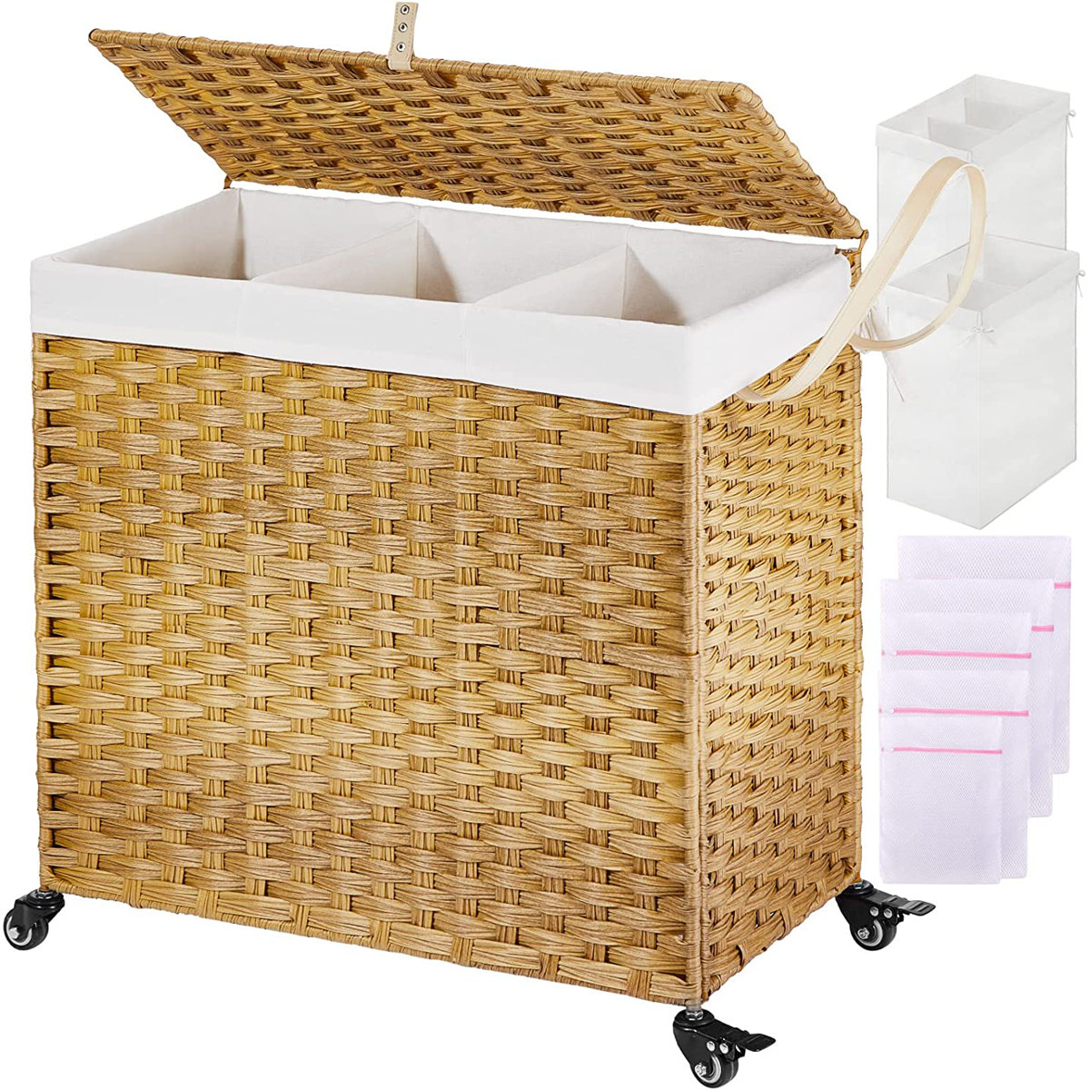 Bayou Breeze Rattan Laundry Sorter | Wayfair