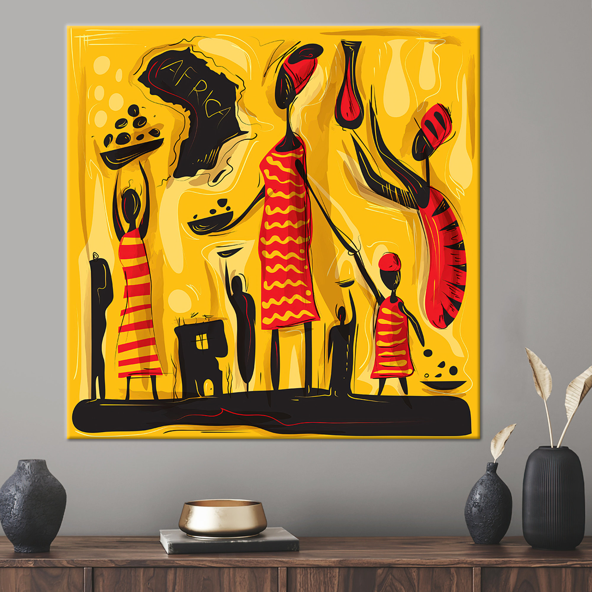 Bungalow Rose African Family Painting, Ethnic Canvas, African Poster ...