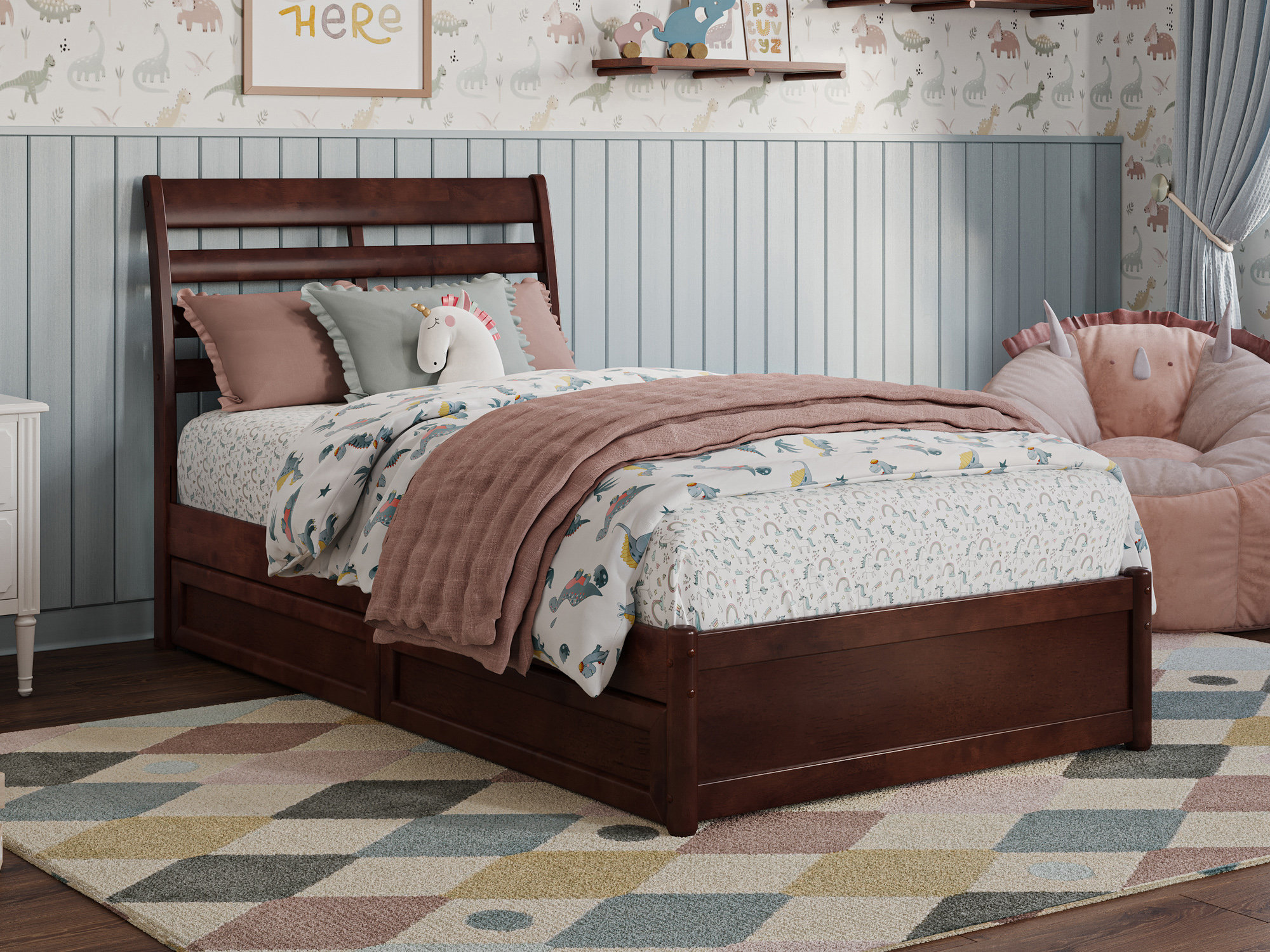 Red Barrel Studio Lamareon Solid Wood Storage Platform Bed with ...