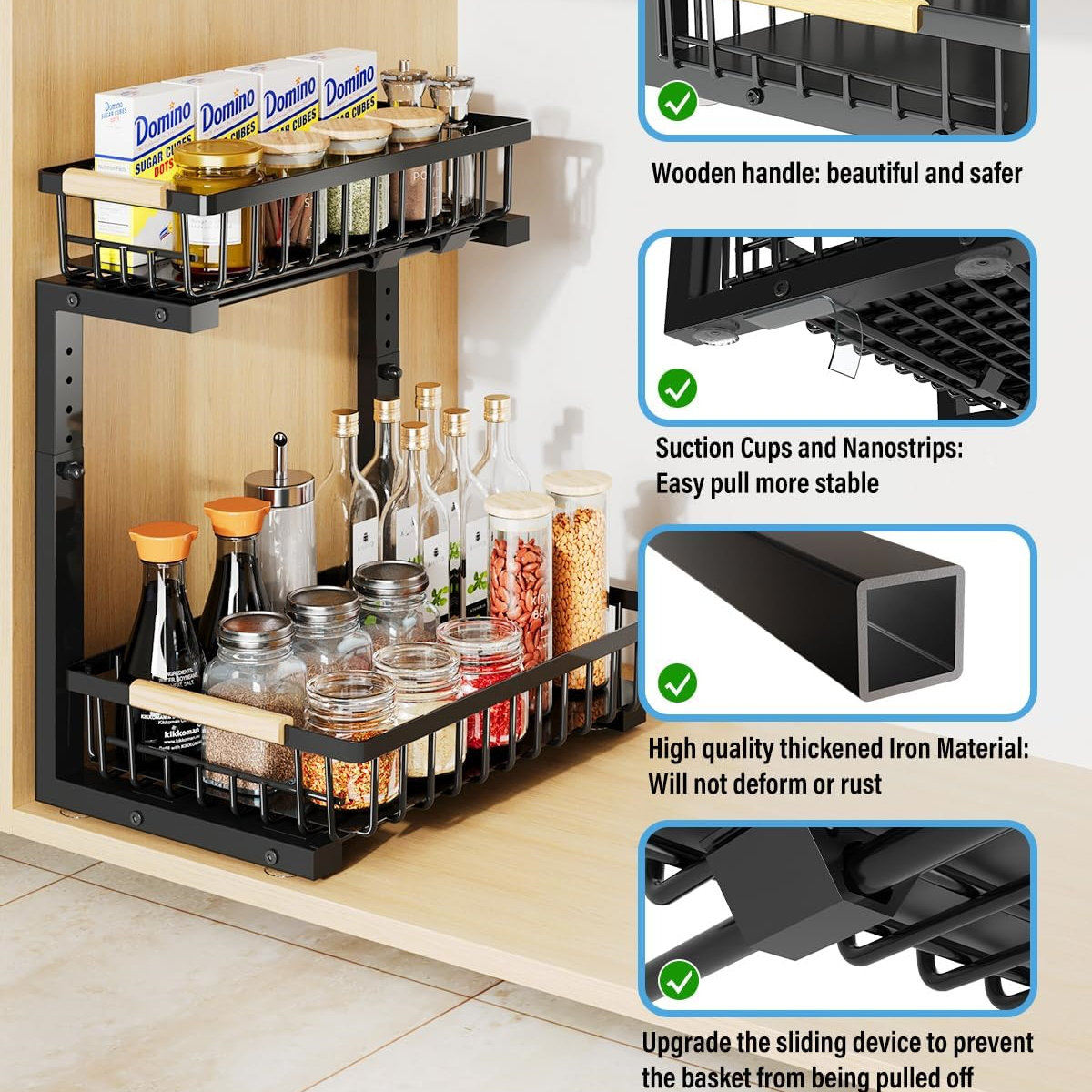 Mint Pantry® Under Sink Organizer, 2 Tier Under Sink Organizers And ...