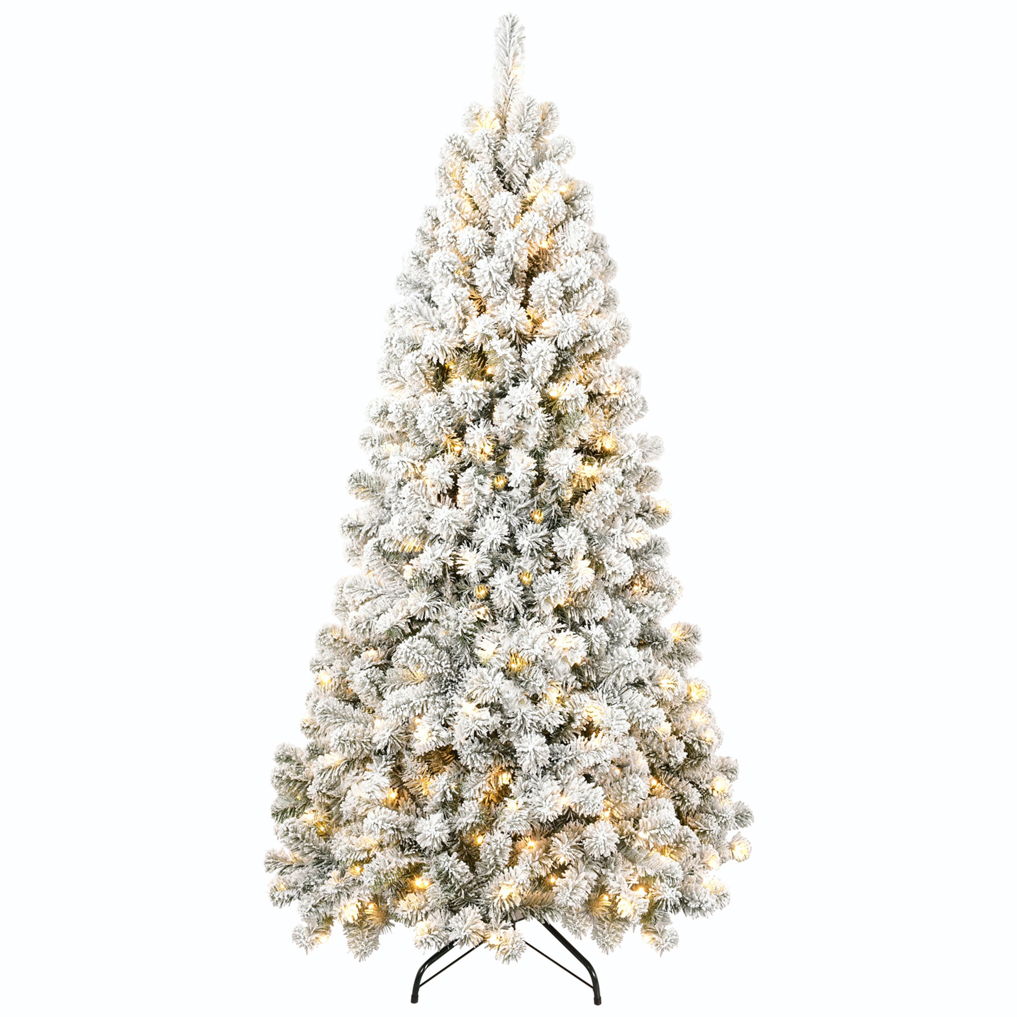Red Barrel Studio® 7FT Pre-lit Flocked Christmas Tree with 1,064 Memory ...