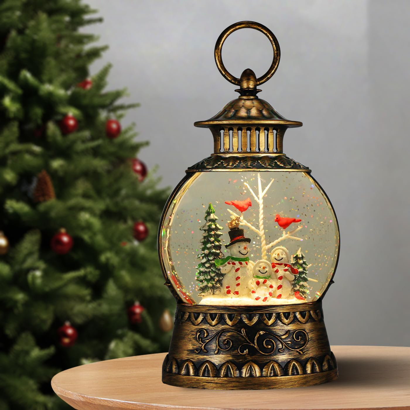 The Holiday Aisle® Christmas Snowman Snow Globe, Cardinal Musical Snow ...