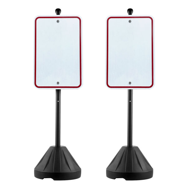 VEVOR Cast Iron Sign Post 5 ft Portable U-Channel Sign Stand with ...