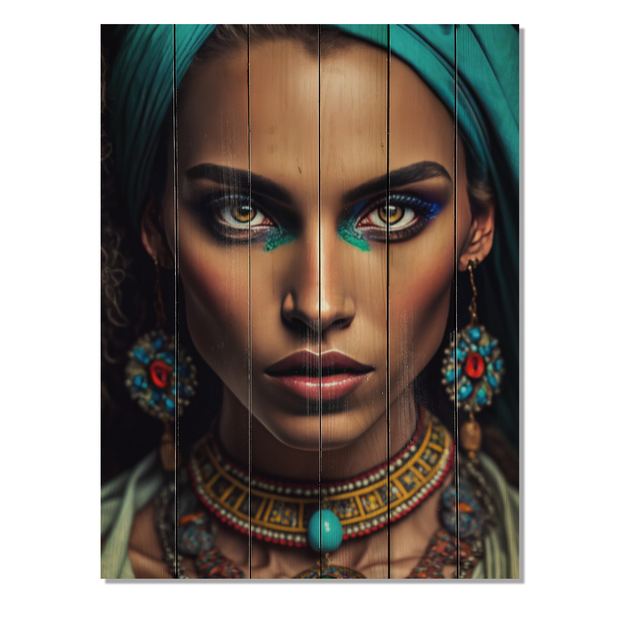 Everly Quinn Bohemian Woman With Blue Headband II - Boho Woman Print on ...