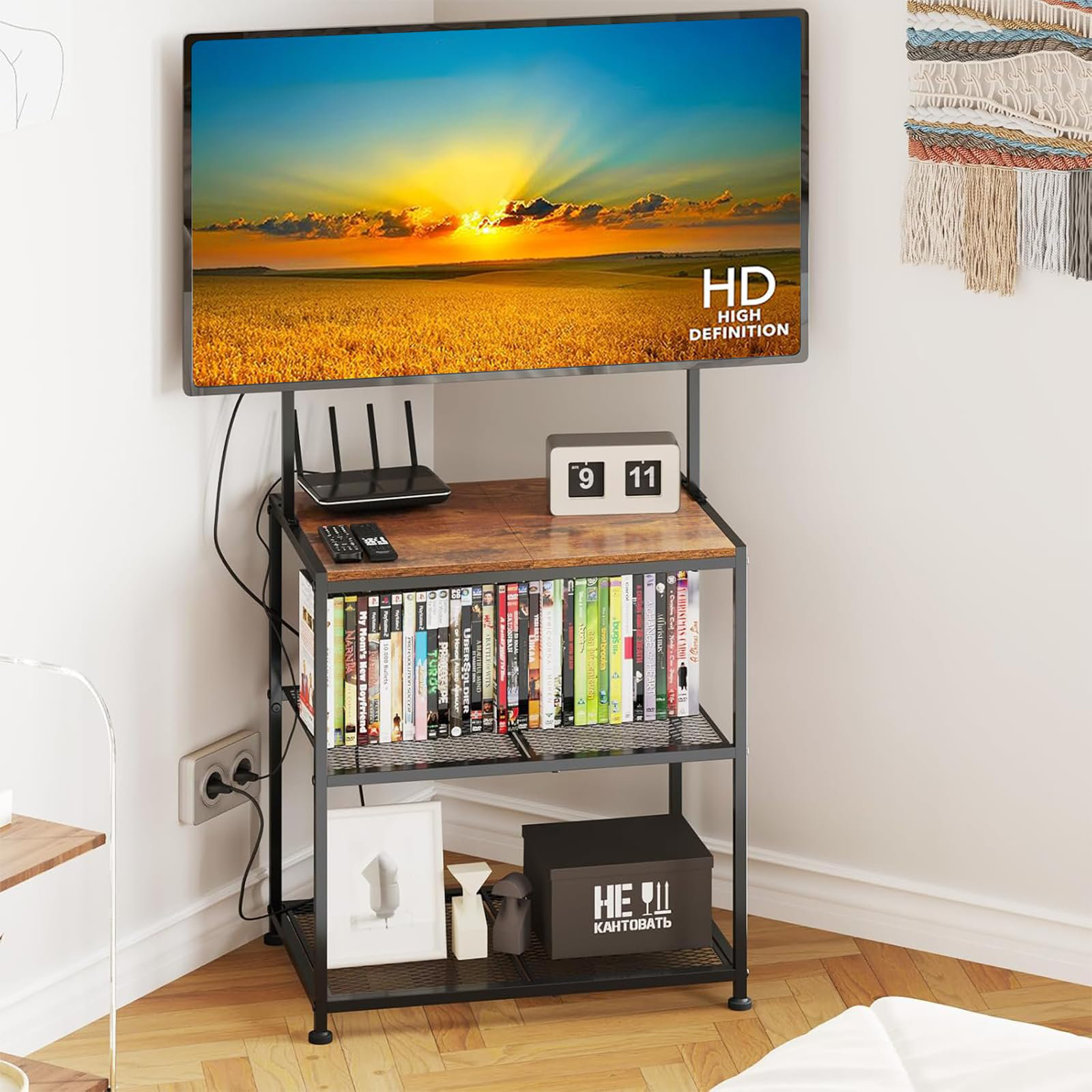 Symple Stuff 23 Inch To 50 Inch Floor Small Corner TV Stand With ...