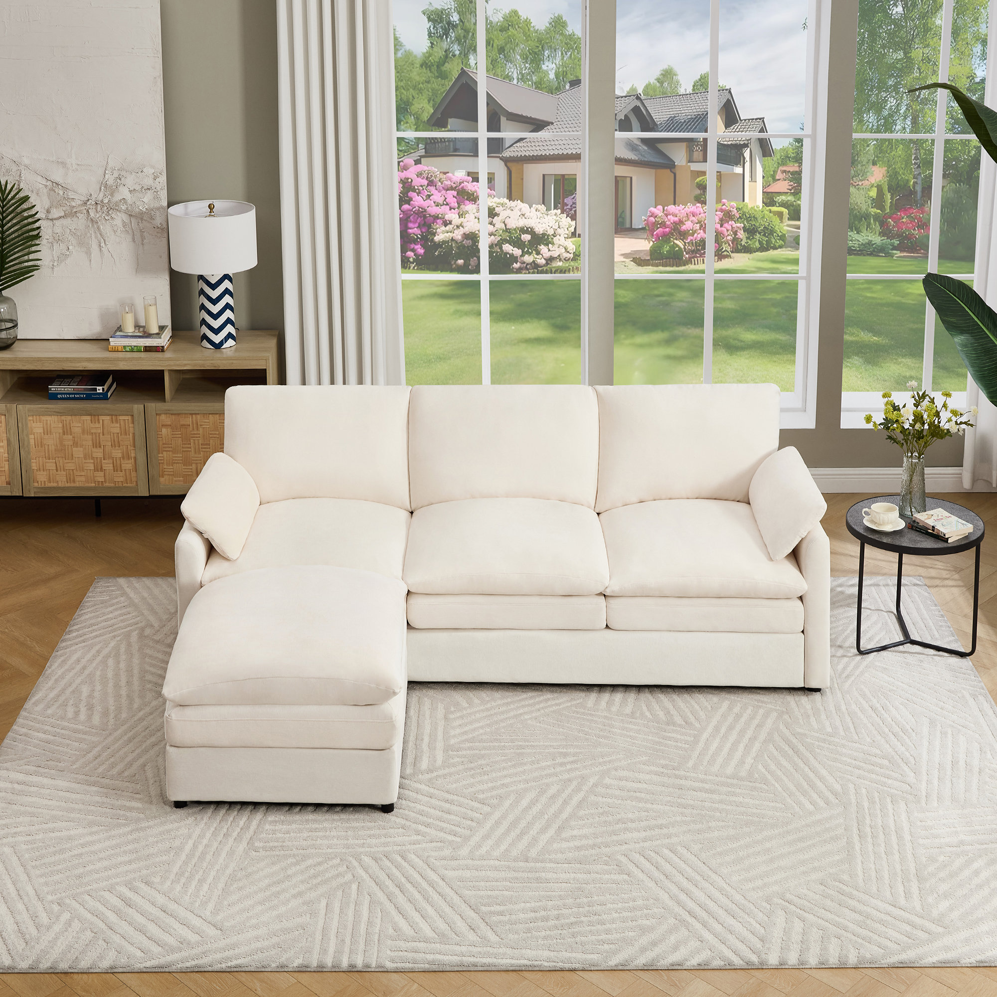 Ebern Designs Mordern Upholstered Modular Sleeper Deep Sofa With ...