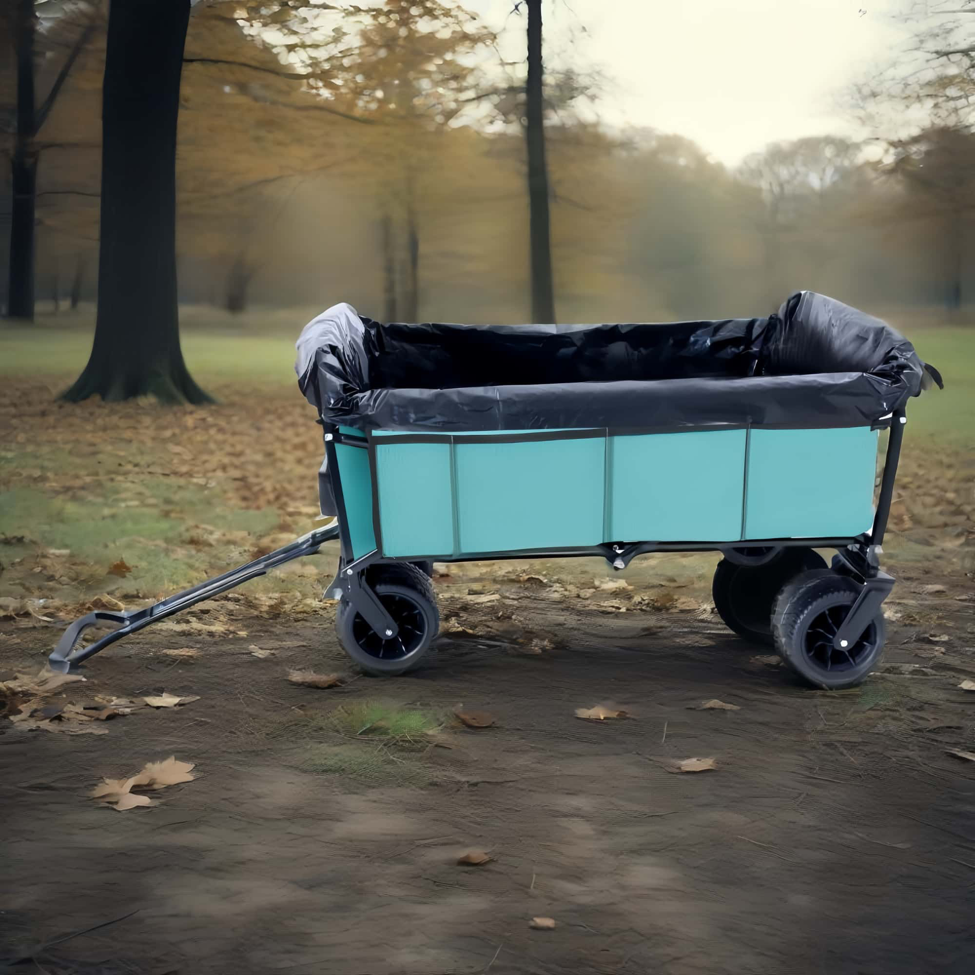 Polyfurniture 440lbs Collapsible Foldable Wagon Cart with strapping ...