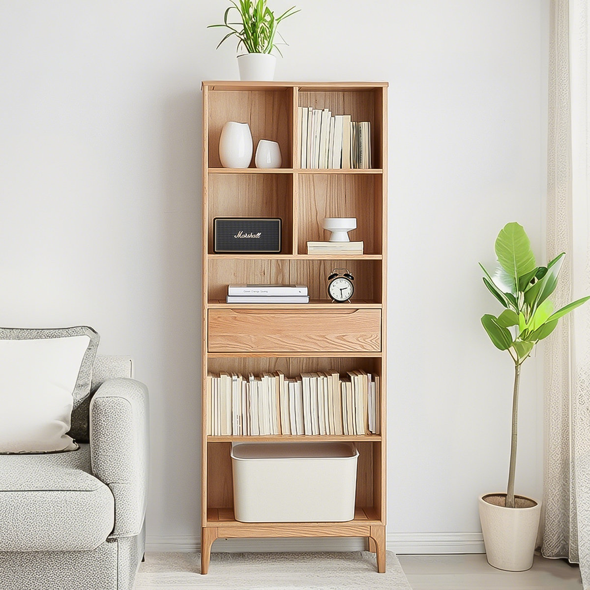 Corrigan Studio® Minimalist Solid Oak Wood Storage Cabinet | Wayfair