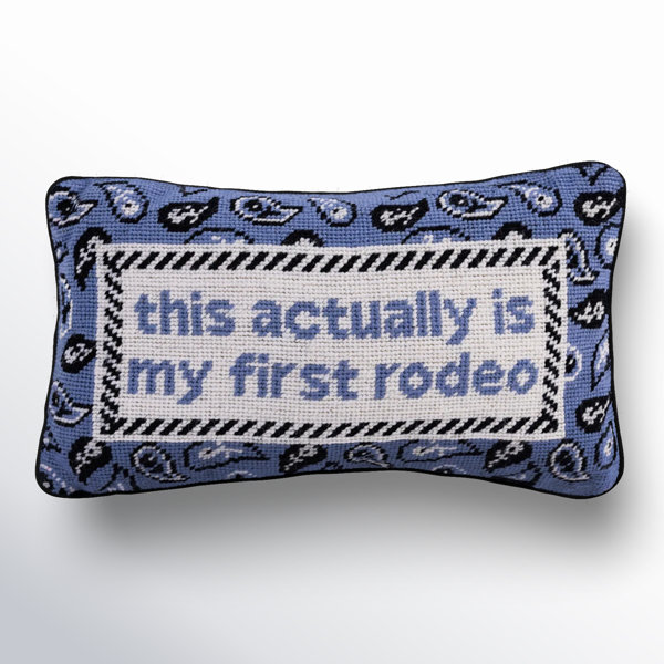 Embroidered Cotton Lumbar Throw Pillow | AllModern