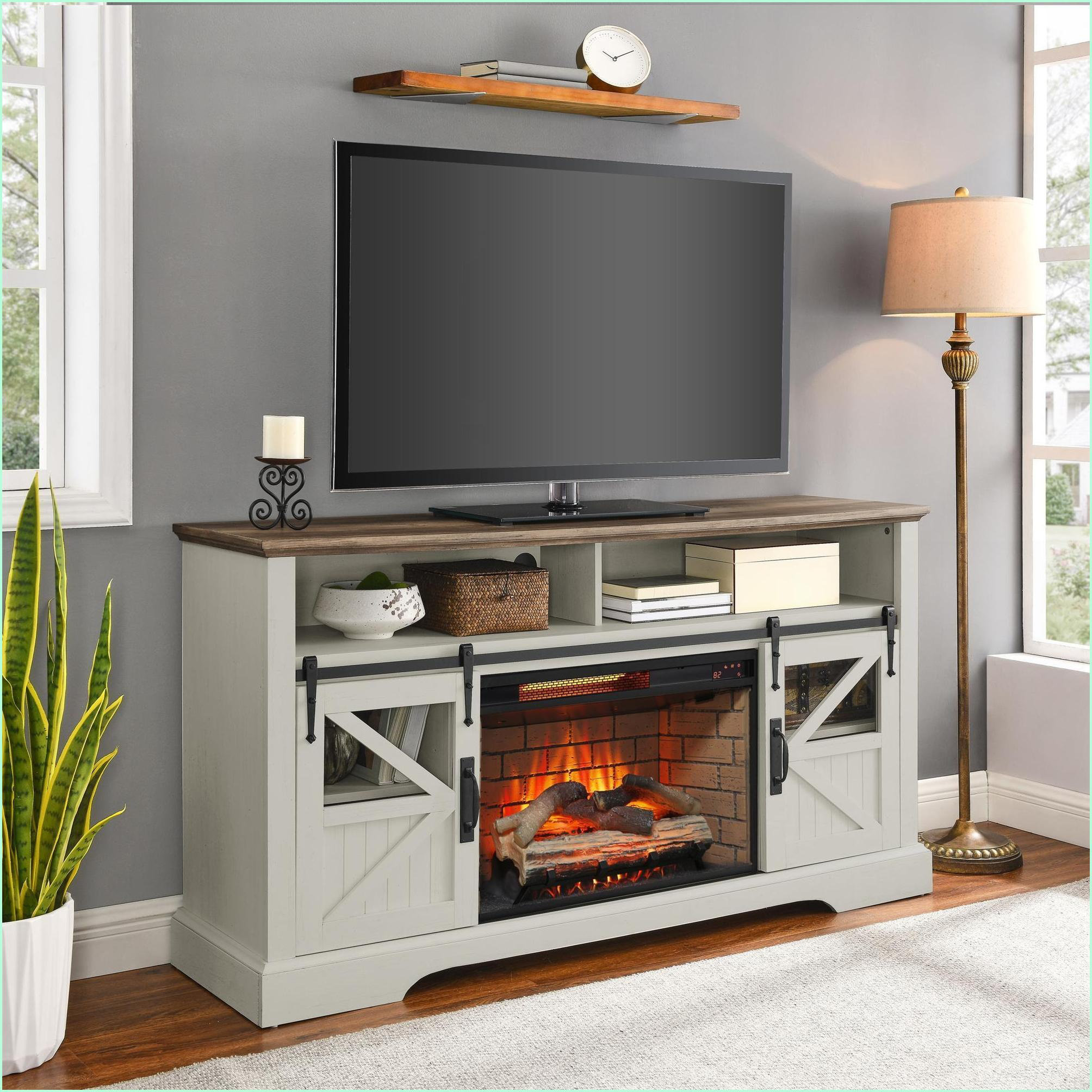 Symple Stuff Electric Fireplace Entertainment Center for 70” TVs ...