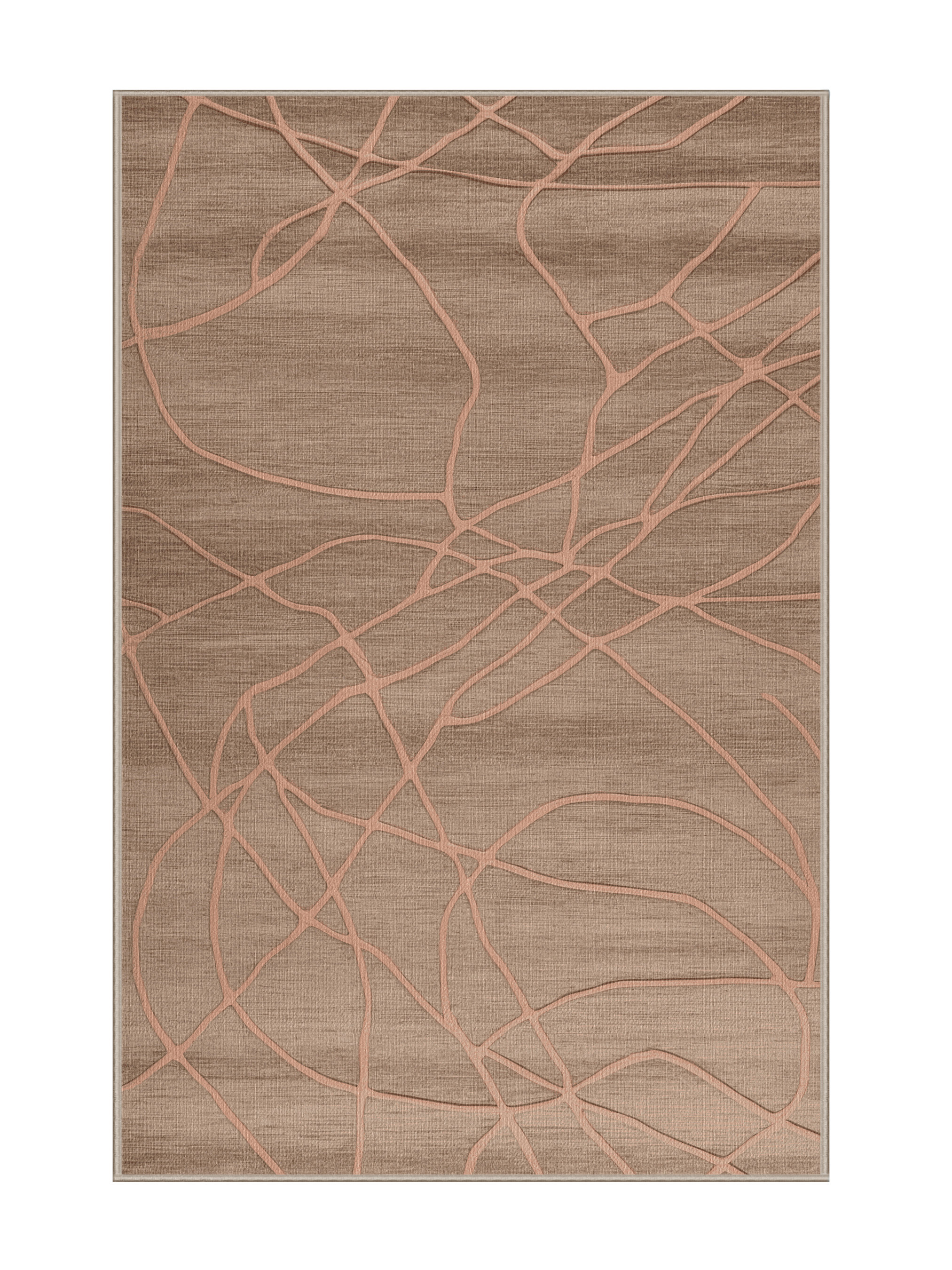 Hokku Designs Machine Washable Abstract Brown Area Rug | Wayfair