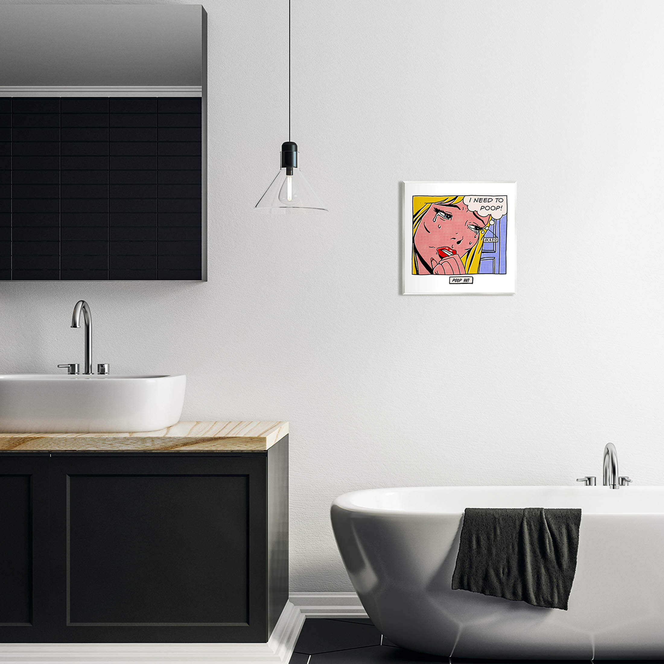 Stupell Industries Need To Poop Classic Comic Wall Plaque Art By ...