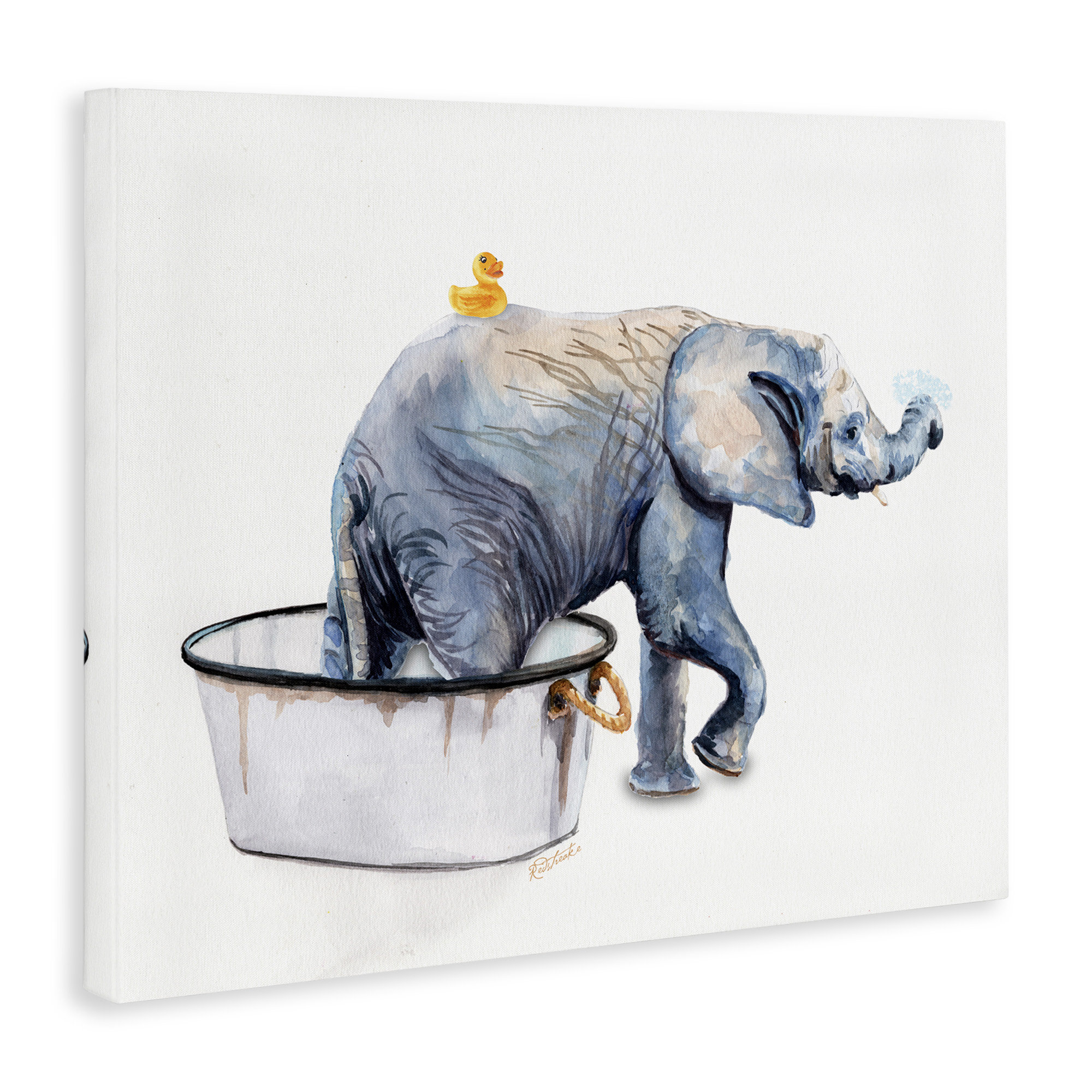 Dakota Fields Charming Rustic Elephant in Bubble Bath by Jennifer ...