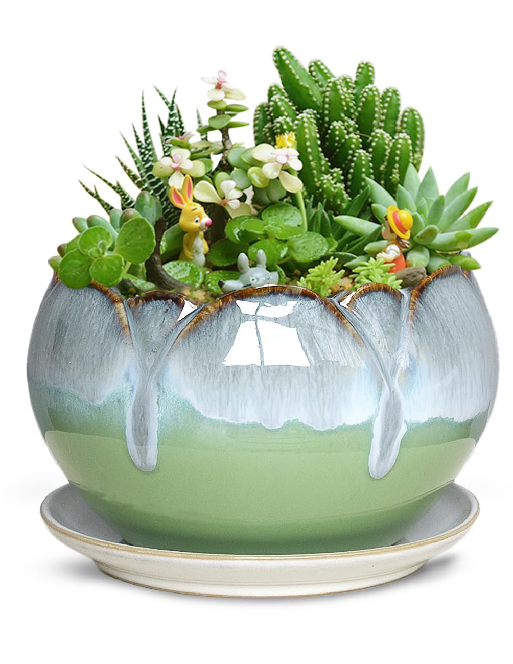 Dakota Fields 5.5'' Inch Rustic Drip Glazed Ceramic Planter/Succulent ...