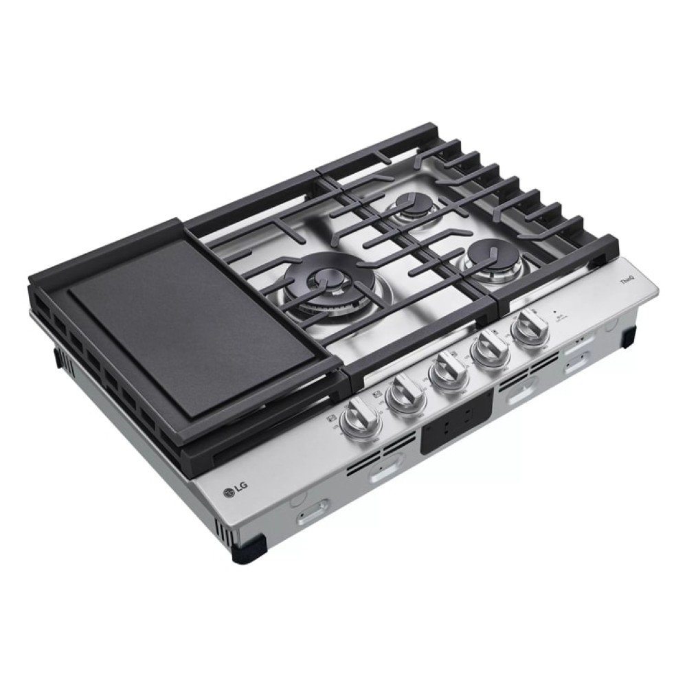 LG 30” Smart Gas Cooktop With Ultraheat 22K BTU Dual Burner And LED ...
