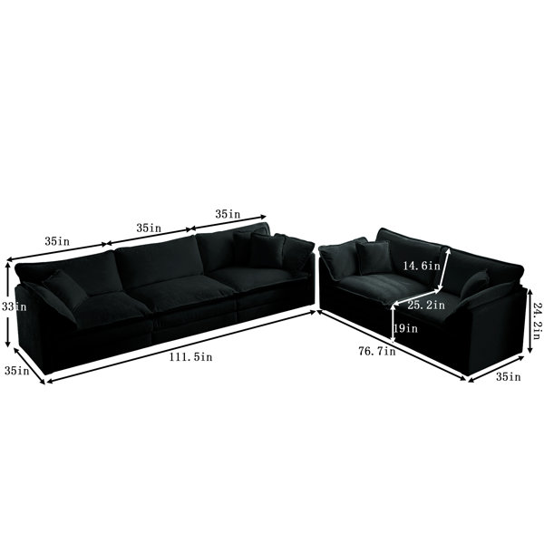 Latitude Run® Comfy Sofa Set with Deep Seats | Wayfair