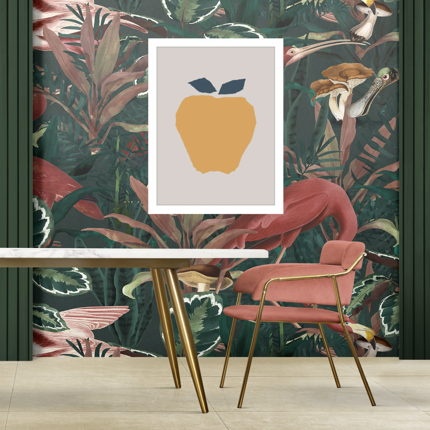 Ebern Designs Folk Apple - Single Picture Frame Print | Wayfair