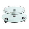 Orren Ellis Aveiro Contemporary Two-Tier Rolling Round Glass Cocktail ...