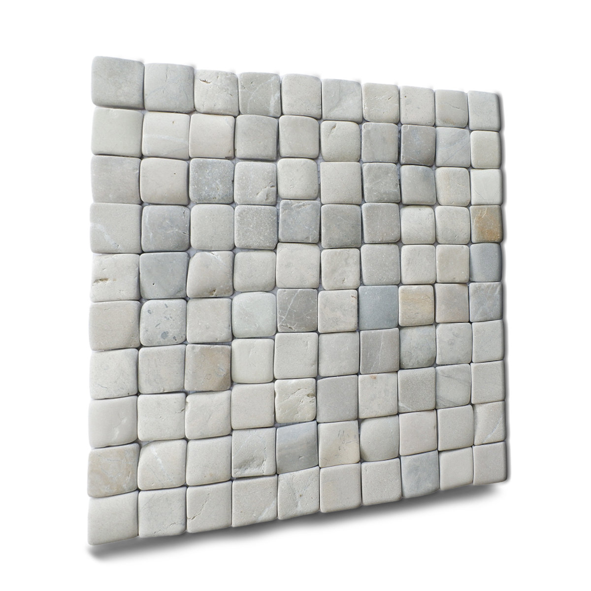 b.o.i Florida 12" x 12" Natural Stone Grid Pebble Mosaic Wall Tile ...