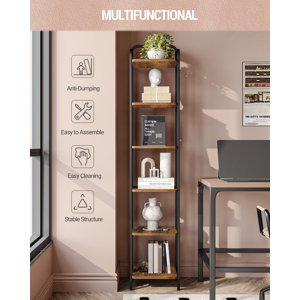 17 Stories 6-Tier Narrow Corner Bookcase | Wayfair