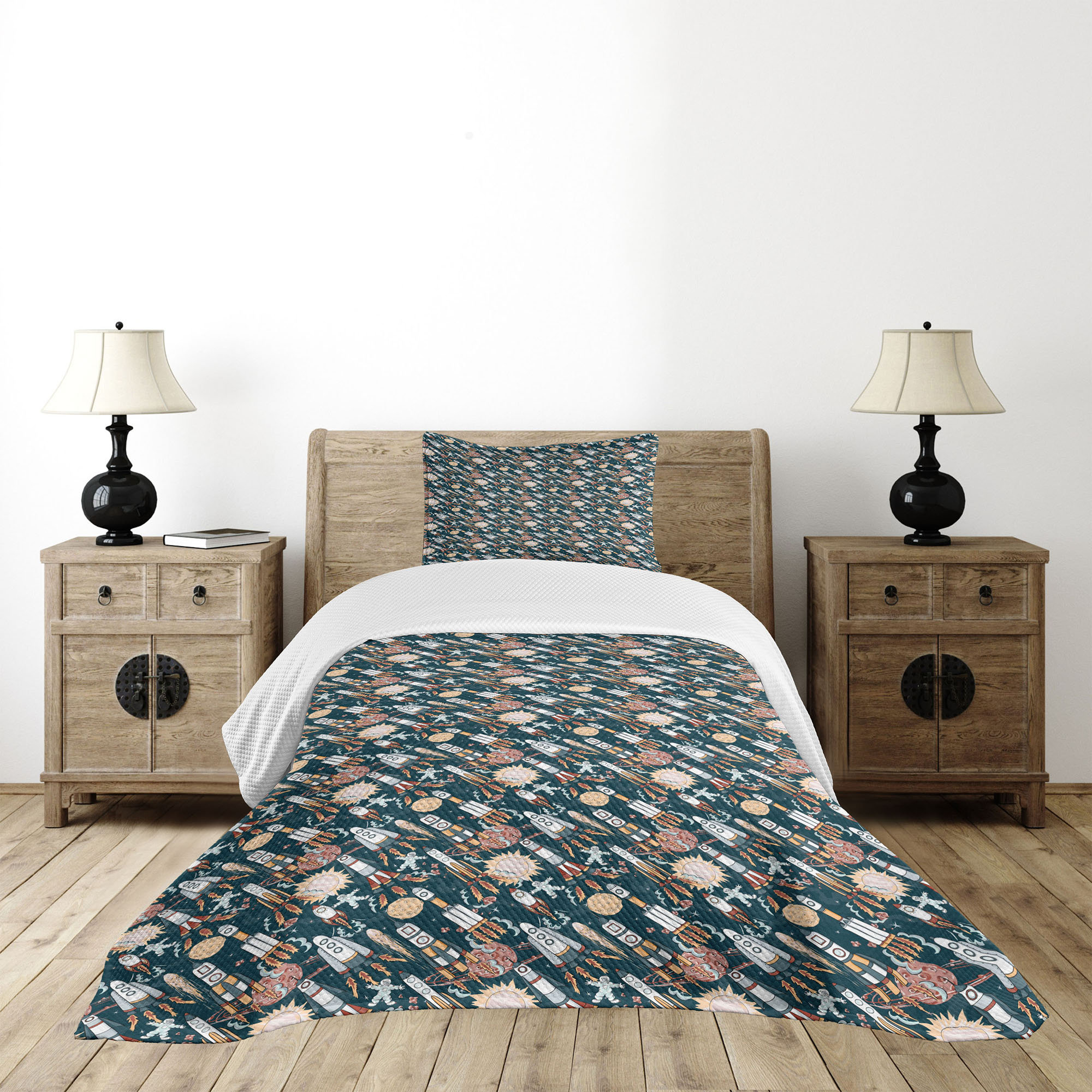 Ambesonne Ambensonne Spaceship Bedspread Multicolor | Wayfair