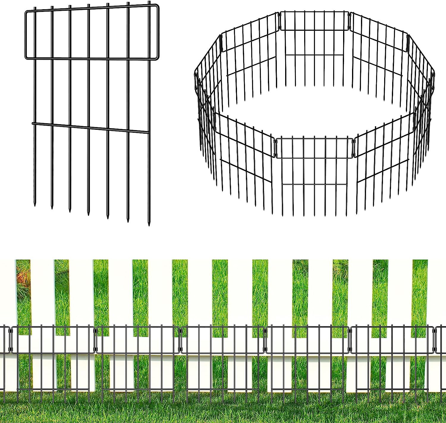BTY 16.7'' H x 12'' W Black Metal Fence Panels Included | Wayfair