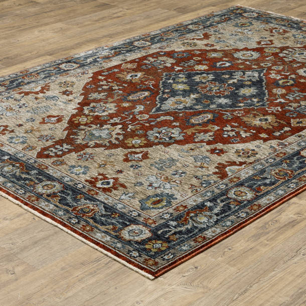 Langley Street Hovis Performance Blue/Brown Rug | Wayfair