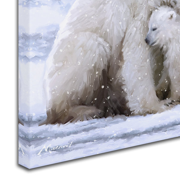 Ebern Designs 'Polar Bear Cubs' Print on Wrapped Canvas & Reviews | Wayfair