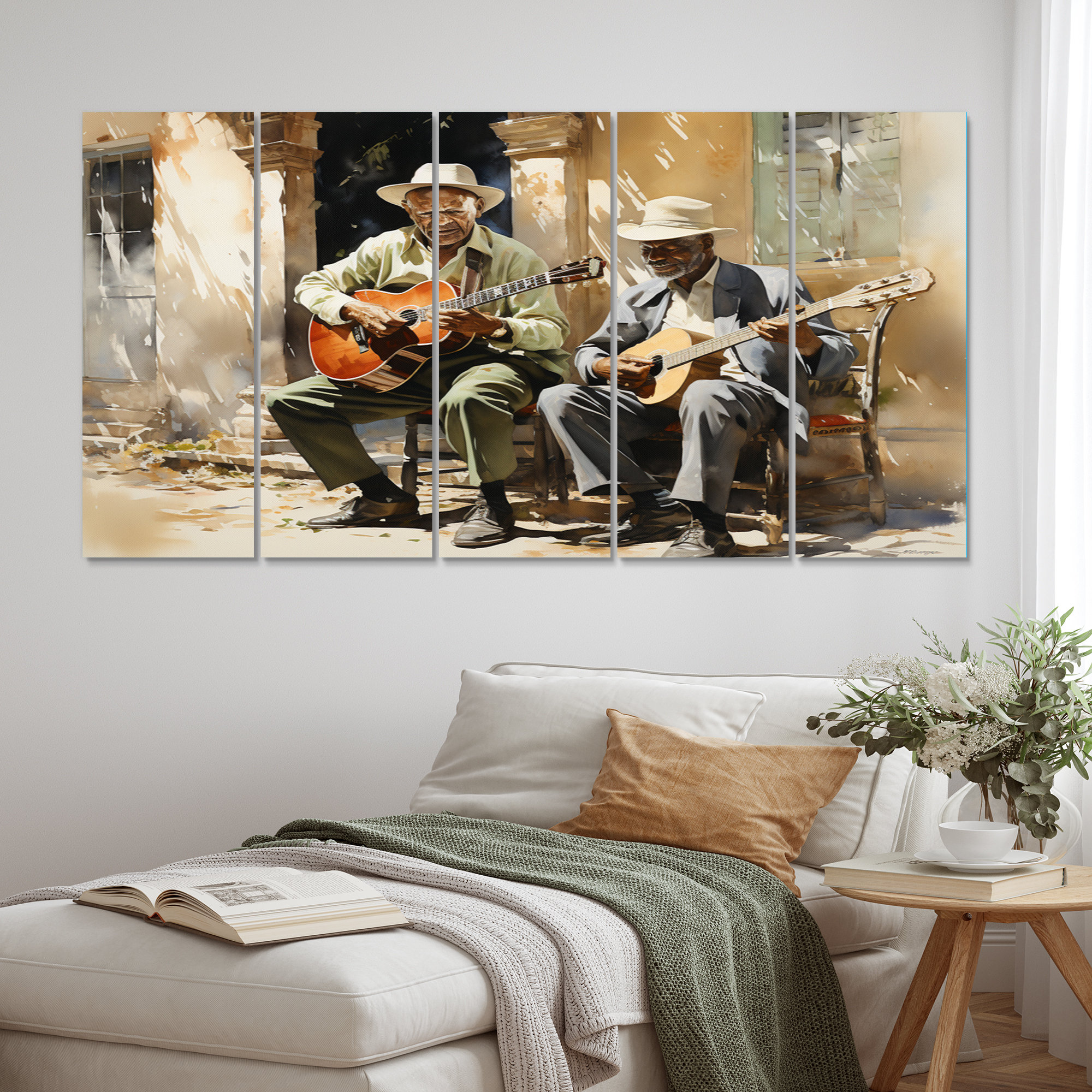 Winston Porter Beige Cuban Music Singers On Canvas 5 Pieces Print | Wayfair