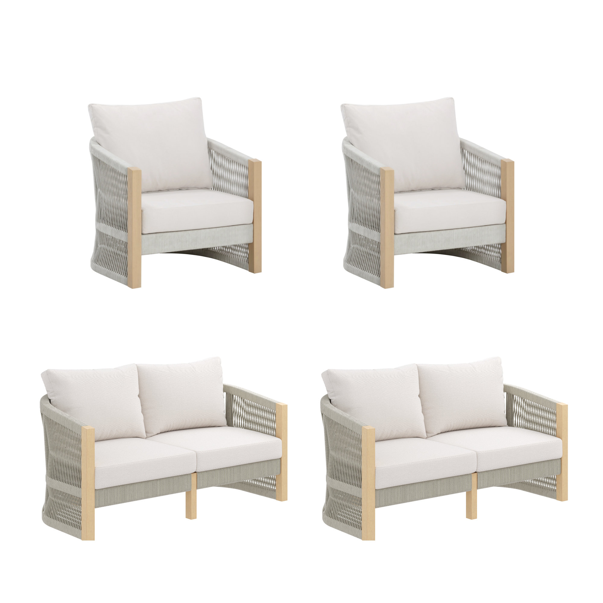 Winston Porter Farmhouse 4-Piece Outdoor Couch Set | Wayfair