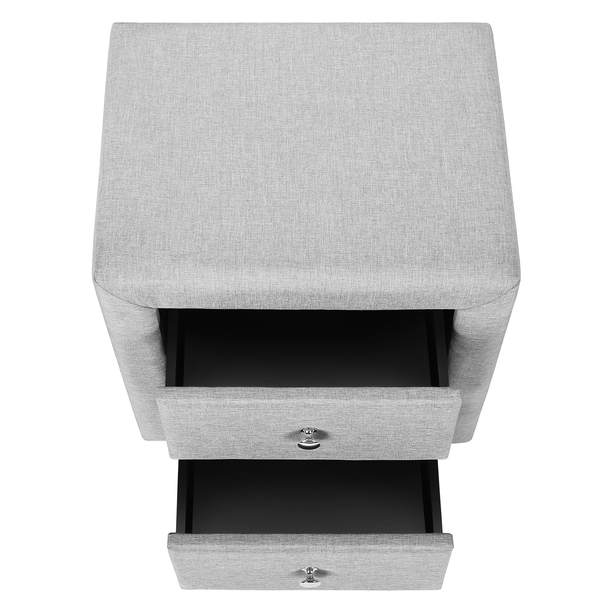 Latitude Run® Nightstand For Bedroom Use - Grey Linen Look, 2 Drawer ...