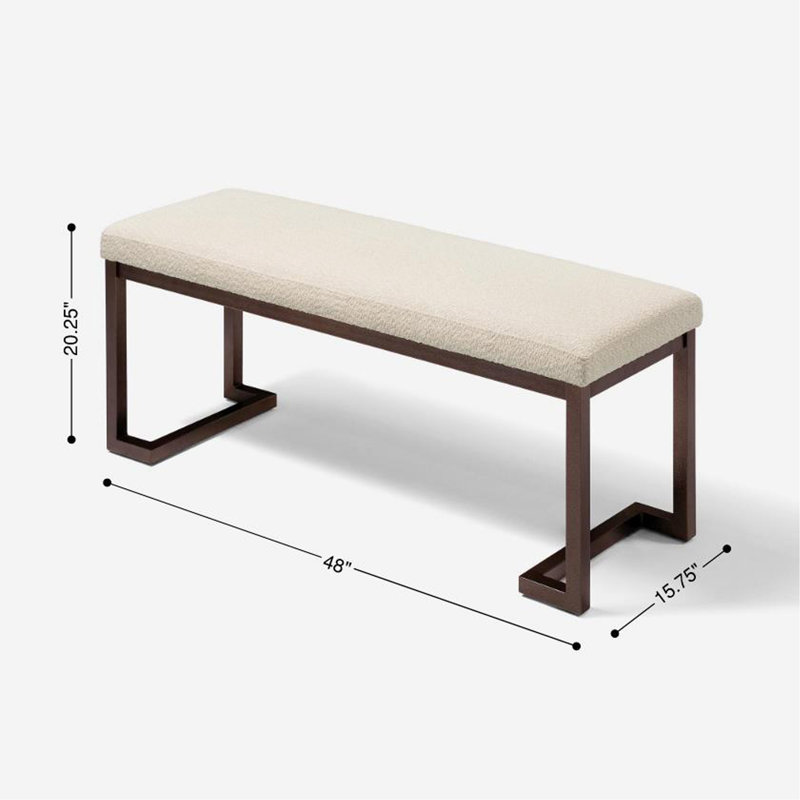 Latitude Run® Sturdy Metal Bench With Contemporary Design And Boucle ...