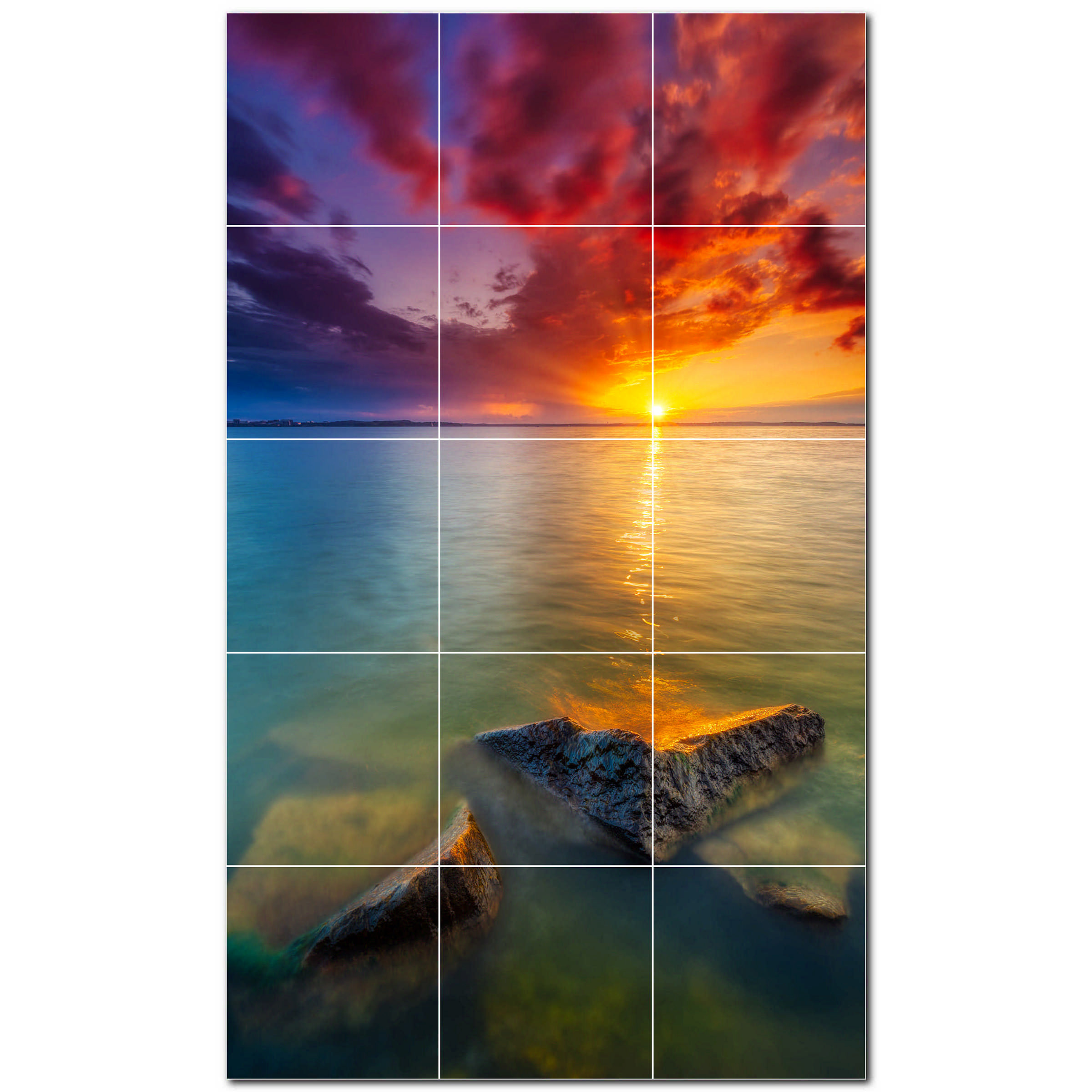 Picture-Tiles.com Sunset Photo 12'' x 12'' Satin Ceramic Decorative ...