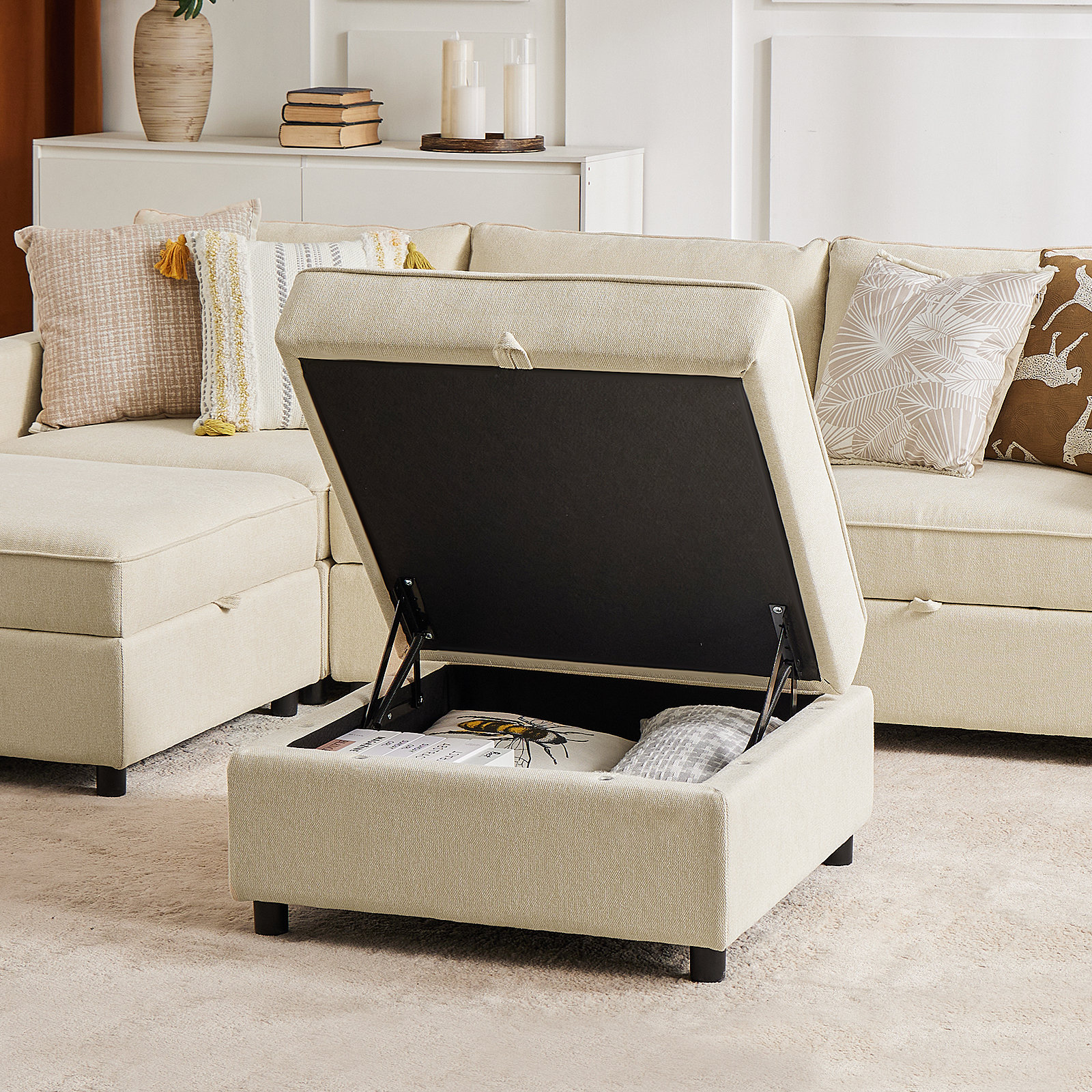 Latitude Run® Habibah 29" Wide Upholstered Storage Ottoman & Reviews ...