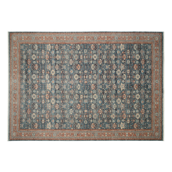Latitude Vive Dax Machine Woven Blue/Terra Area Rug | Wayfair.ie