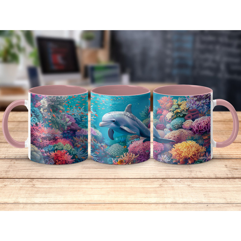 East Urban Home Set of 2 Realistic Animal Design 11oz Accent Mugs ...