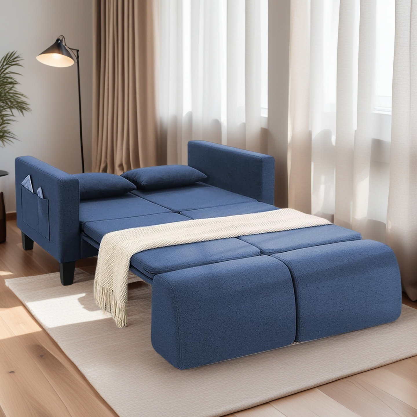 Winston Porter Tenley 58.27'' Upholstered Sleeper Sofa Pull Out Couch ...