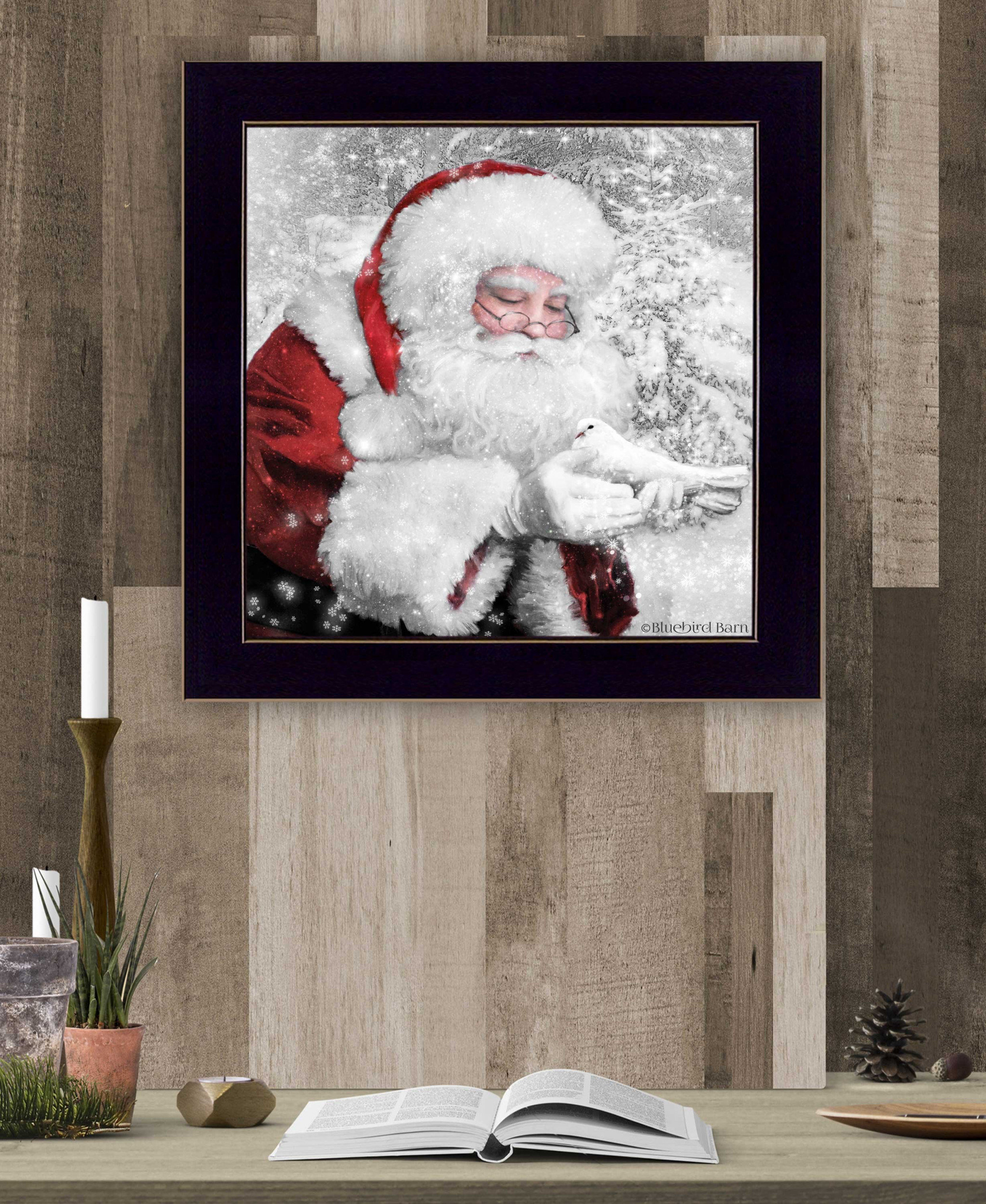 The Holiday Aisle® Santas Little Friends 1 Black Framed Print Wall Art ...