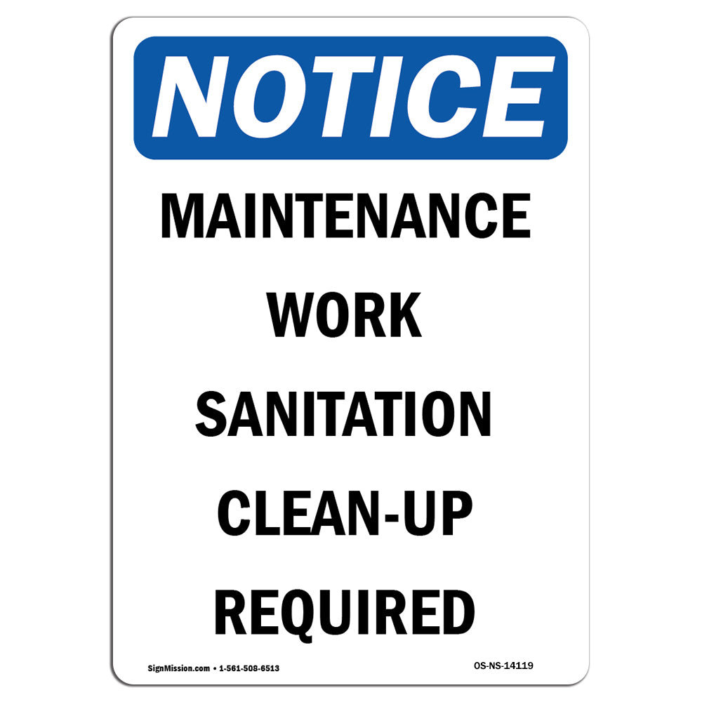 SignMission Maintenance Work Sanitation Clean-Up Sign | Wayfair