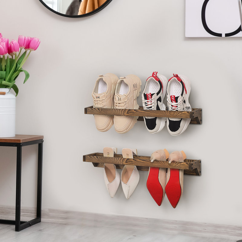 Millwood Pines 4 Pair Wall Mounted Shoe Rack & Reviews | Wayfair