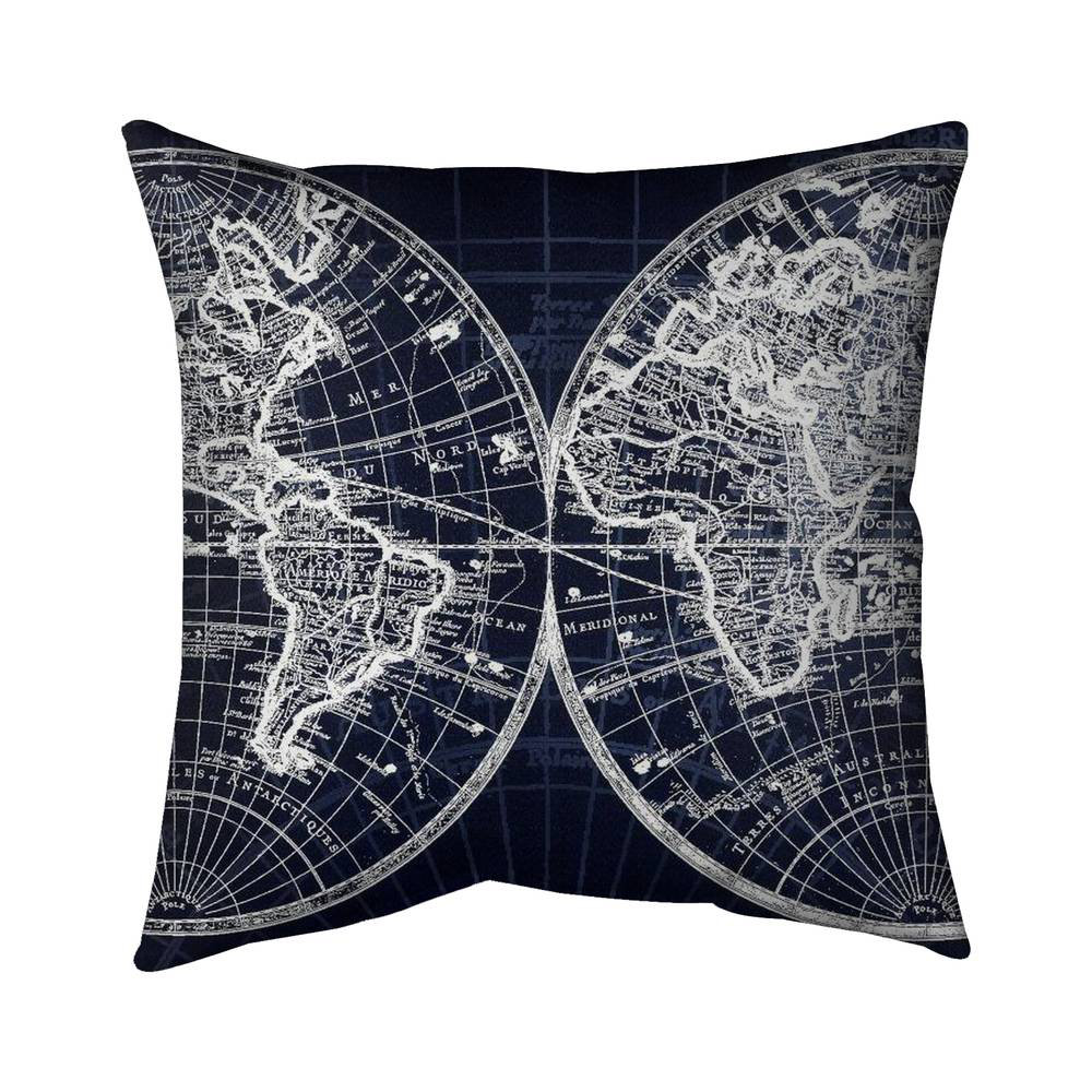 Begin Edition International Inc. World map blue print - 16"x16 ...