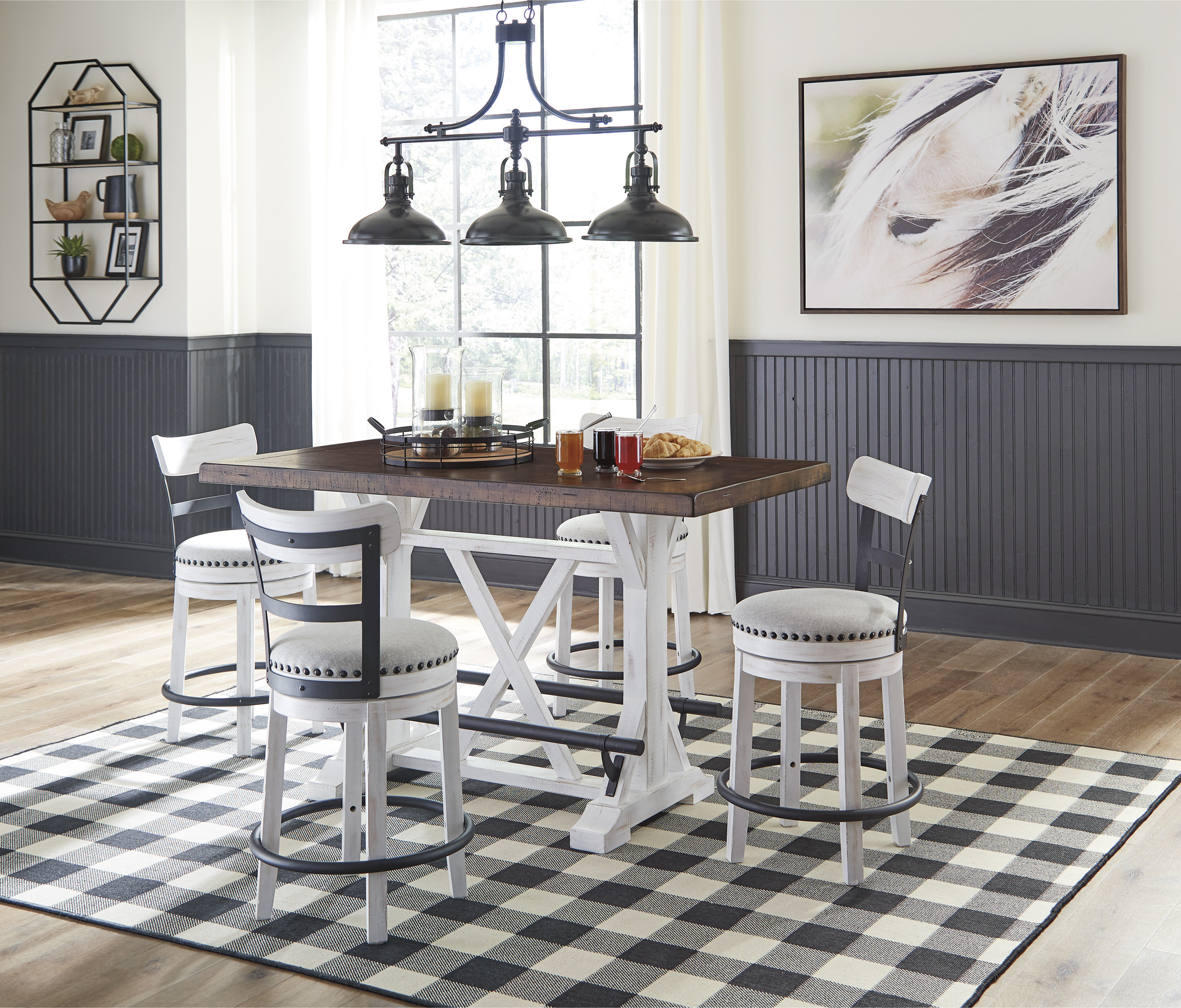Rosalind Wheeler Valebeck Counter Height Dining Table and 2 Barstools ...