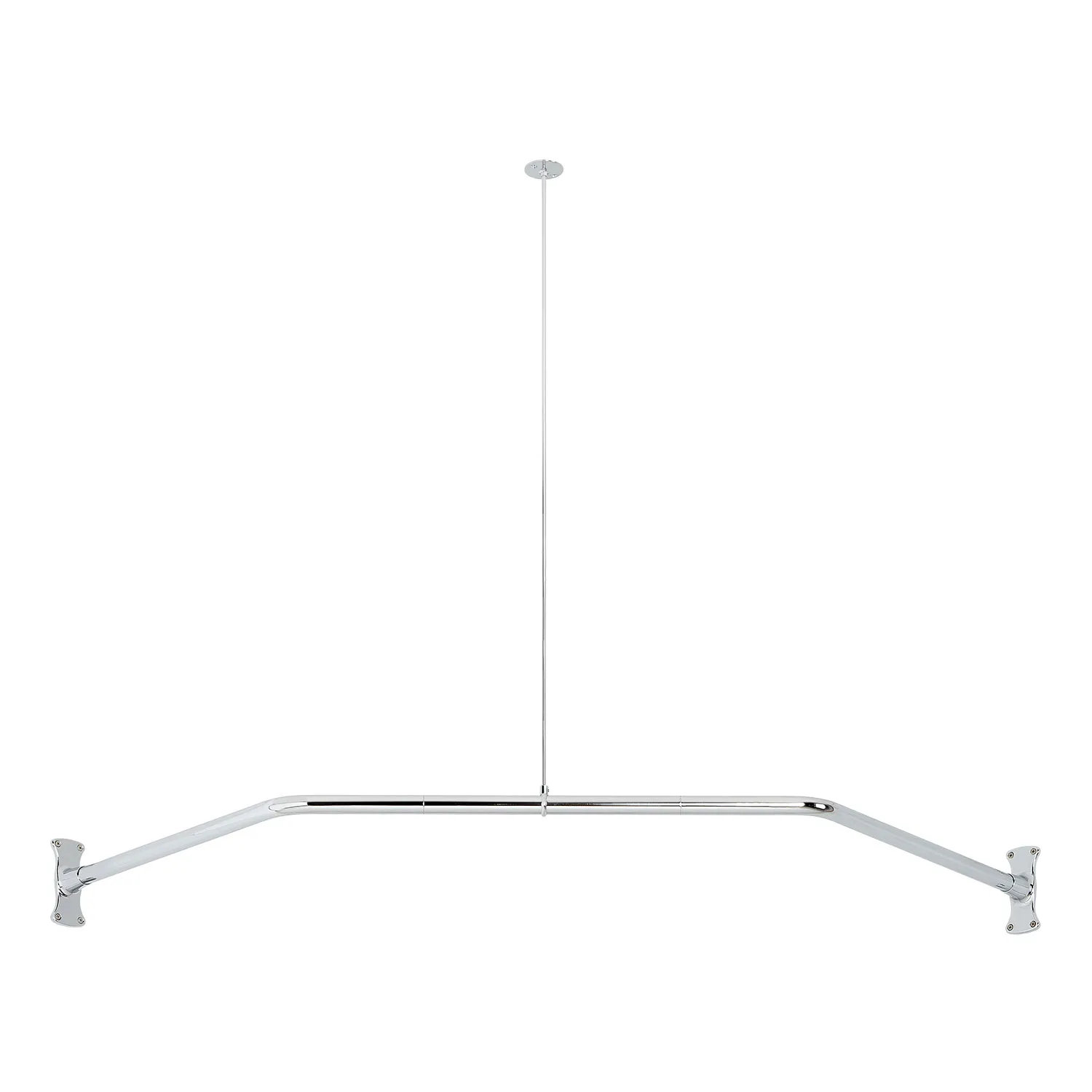 Signature Hardware Neo-Angle Brass Shower Rod with Ceiling Support ...