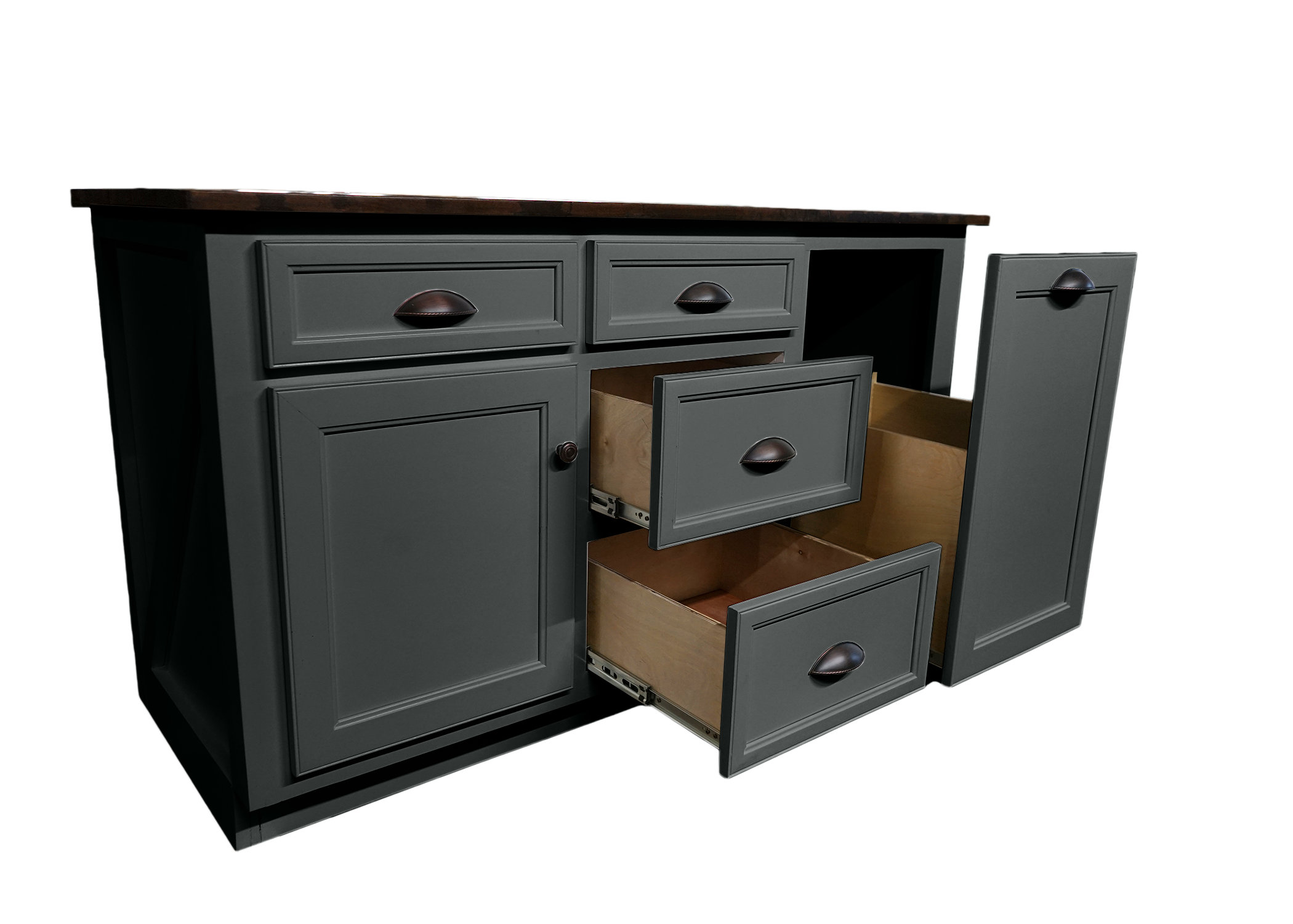 Gracie Oaks Zantos Solid Wood Kitchen Island & Reviews | Wayfair
