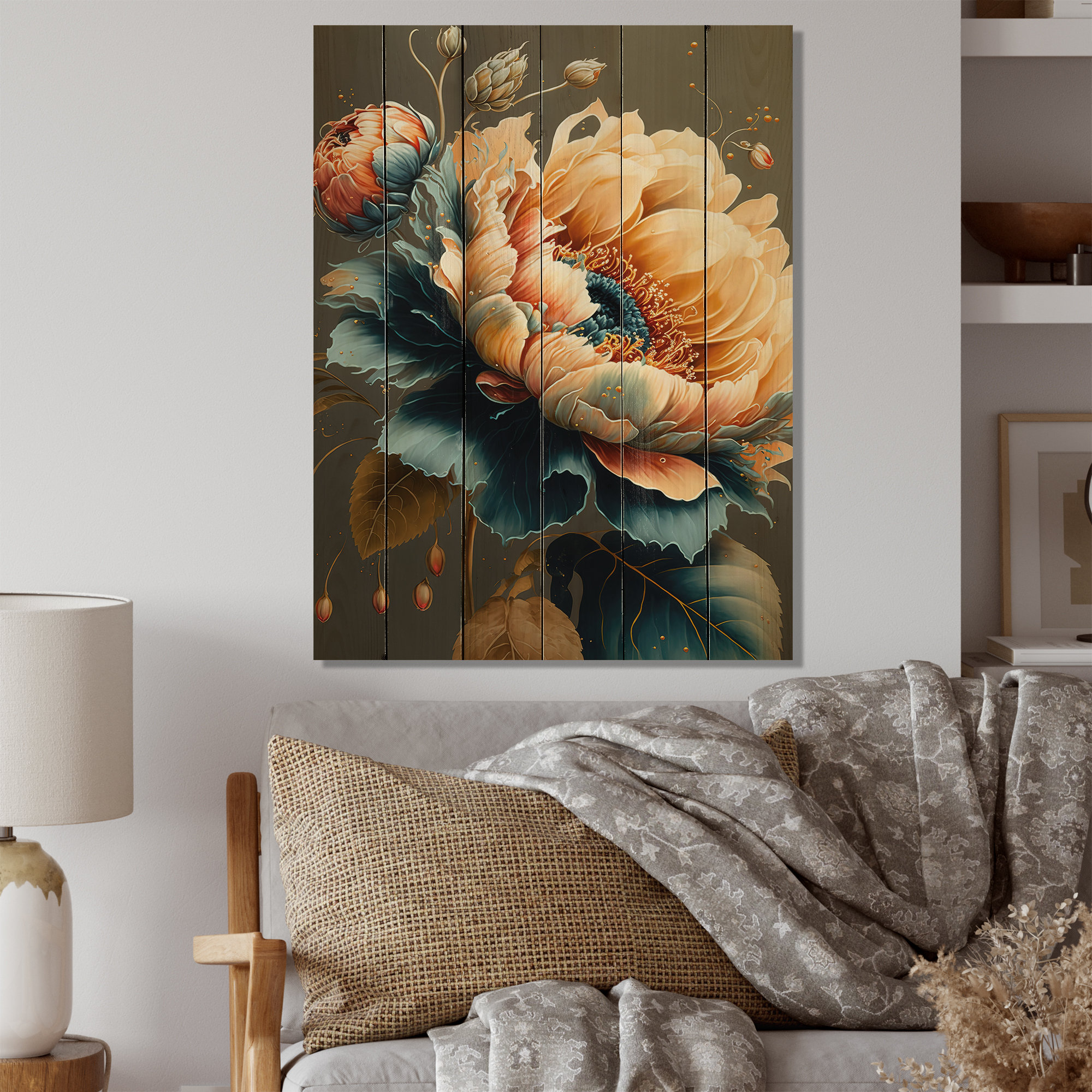 Red Barrel Studio Samion Vibrant Sunflower II - Unframed Print on Wood ...