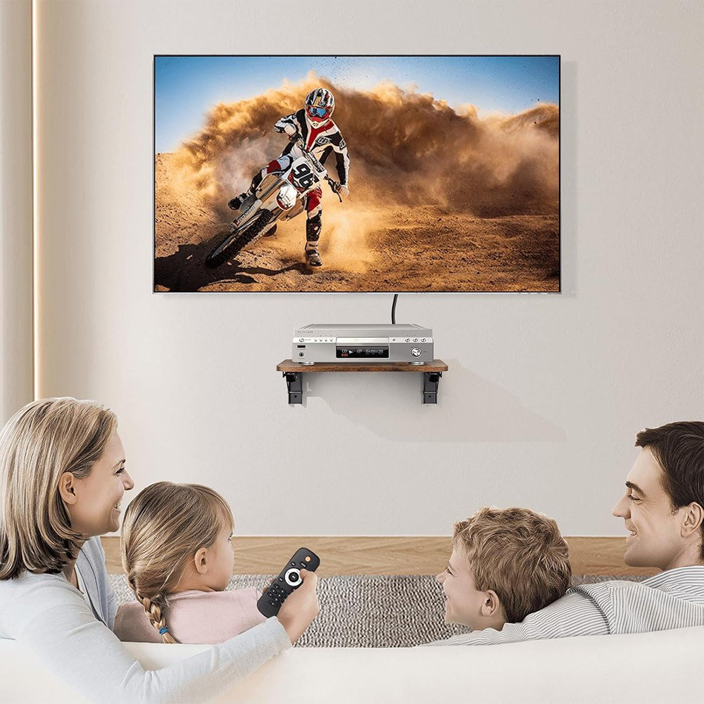 MAXAYA Projector Shelf For Wall, Foldable Floating Tv Shelf, Wall Mount Dvd Shelf With Heavy ...